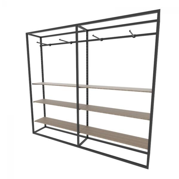 Arara Closet, Estilo Industrial, Guarda Roupas Aberto Com 26 Peças ...