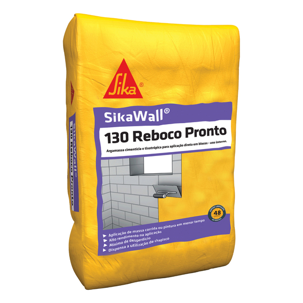 Argamassa Reboco Pronto Sikawall Externo Cinza 20kg Sika | Leroy Merlin