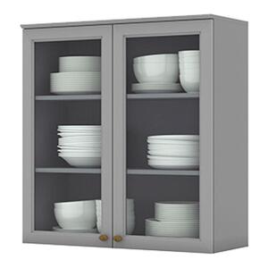 Armário Aéreo 2 Portas De Vidro 80 Cm Nova York Cinza – Henn | Leroy Merlin