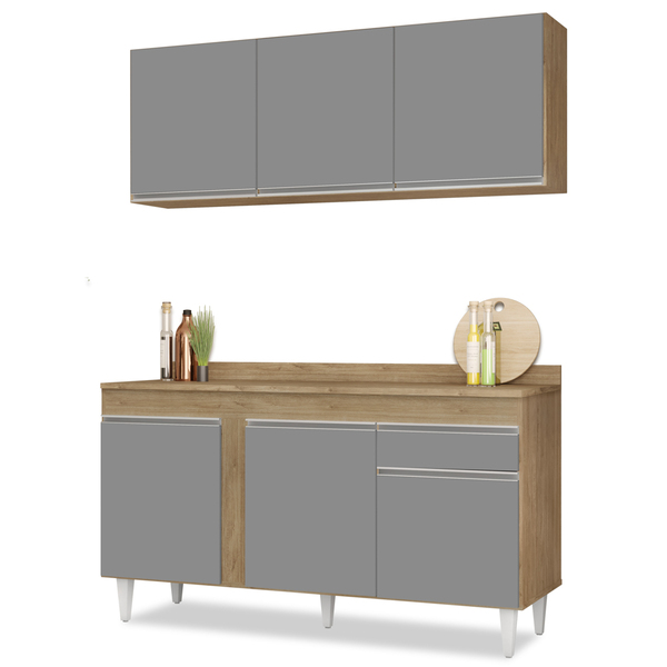 Armário Aéreo Argélia E Balcão Gabinete Para Pia Com Tampo 150cm Dakota ...