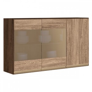 Armário Aéreo Cozinha 3 Portas 100% Mdf Amêndoa Rústico/carvalho ...