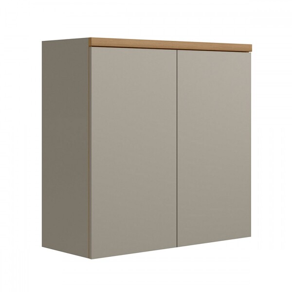 Armário Aéreo Cozinha 80 Cm Allure 2 Portas 100% Mdf Jequitibá/gris ...