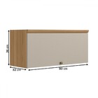 Armário Aéreo Cozinha 80 Cm Selene 1 Porta 100% Mdf Jequitibá/off White ...