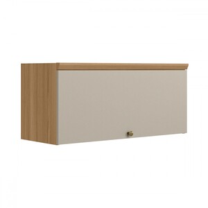 Armário Aéreo Cozinha 80 Cm Selene 1 Porta 100% Mdf Jequitibá/off White ...