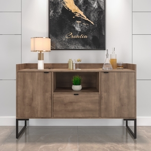 Armário Buffet Mark Castanho Preto | Leroy Merlin