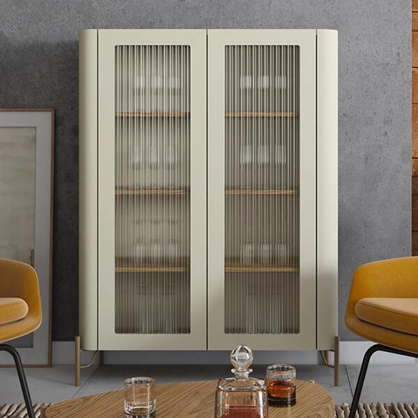 Armário De Cozinha Cristaleira 99cm Blen Louro/luna/dourado I06 ...