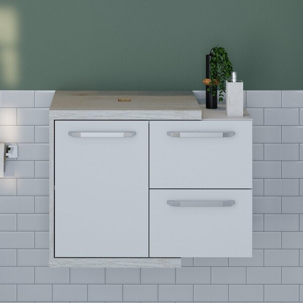 Armário Gabinete Nexus 65p Contemporâneo Branco/snow/chess Snow /branco ...