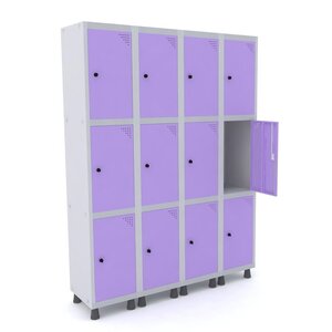 Armario Locker Roupeiro 12 Portas Em Aço Grp 504/12 Pandin Móveis Cinza ...
