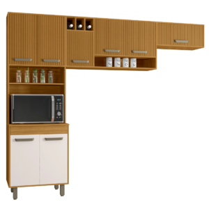 Armário Ripado 8 Portas Elche Freijó Off Acetinado | Leroy Merlin