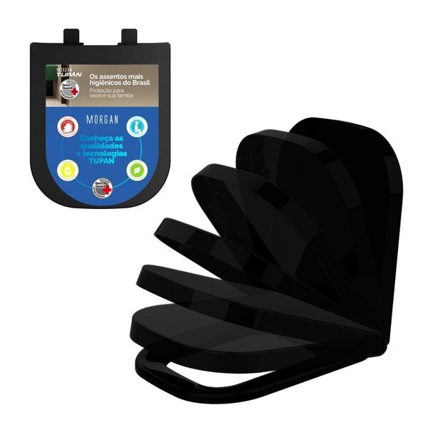 Assento Deca Piano Preto Fosco Resina Tf Soft Close Tupan | Leroy Merlin