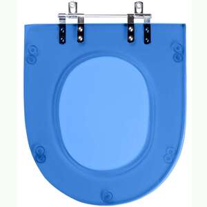 Assento Sanitário Acrilico Carrara Azul Transparente Para Vaso Deca ...