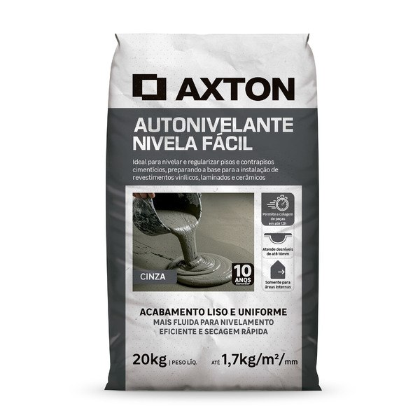 Argamassa Autonivelante Nivela Fácil Interna 20kg Cinza Axton | Black ...