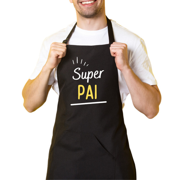 Avental De Cozinha Churrasqueiro Preto Super Pai | Leroy Merlin