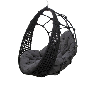 Balanço Suspenso Ninho Corda Náutica Preta Almofada Impermeável Cinza ...