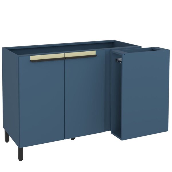Balcão 120cm 2 Portas Canto Cozinha Flórida Azul Órion | Leroy Merlin