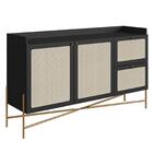Balcão Aparador Buffet 2 Portas Pé Metal Arlo A10 Nero/dourado ...