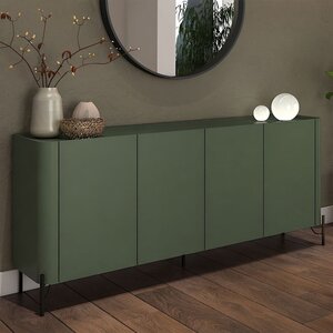Balcão Buffet 180cm Porta Lisa Estrutura 100% Mdf Com Pés Em Metal Bend ...