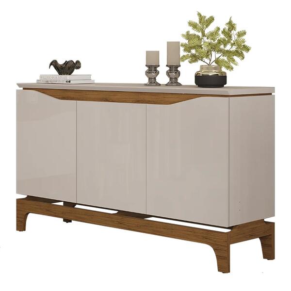 Balcão Buffet Para Sala De Jantar 3 Portas 139cm Alice D04 Freijó/off ...