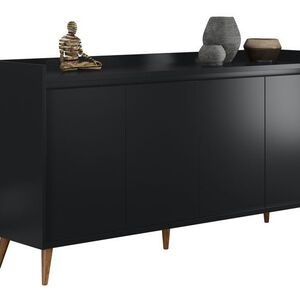Balcão Buffet Sonhare 4 Portas Preto - Mobilarte Móveis | Leroy Merlin