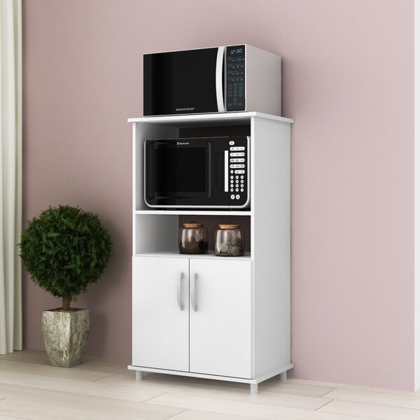 Balcão De Cozinha Para Forno E Micro-ondas 2 Portas Bf 252 Branco ...