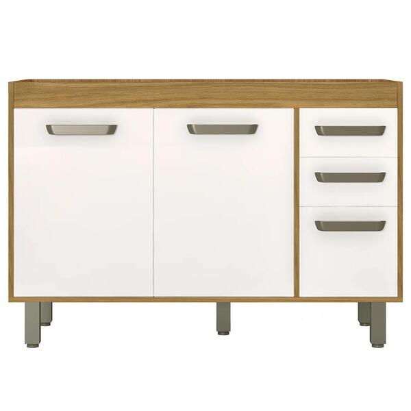 Balcão De Cozinha Para Pia 120cm Emily Freijó/off Acetinado Z44 ...