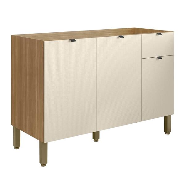 Balcão De Cozinha Sem Tampo 120cm Laura Plus Soft/freijó Z06 ...