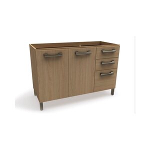 Balcão Gabinete De Pia Sense 120 Cm 02 Portas 03 Gavetas Nature ...