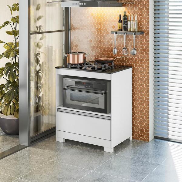 Balcão Modulado Para Forno E Cooktop 75cm 1 Gaveta Moscou Notável ...
