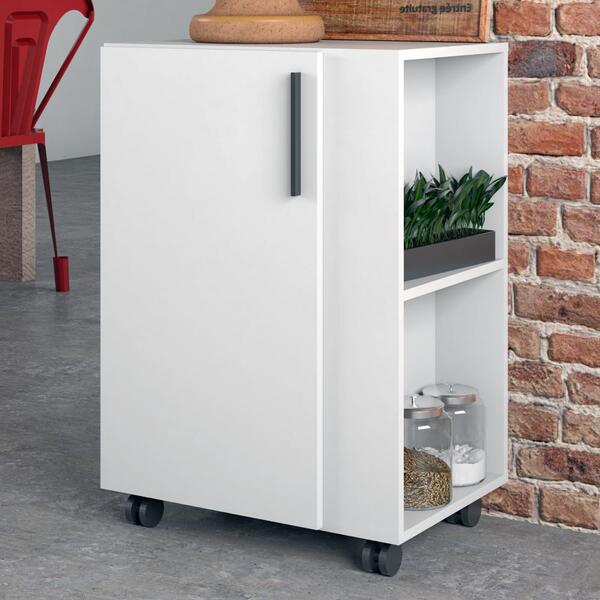Balcão Multiuso 1 Porta 2 Nichos Laterais Brv - Branco | Leroy Merlin