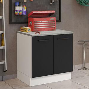 Balcão Multiuso 80cm 2 Portas Branco/preto Agata Madesa | Leroy Merlin
