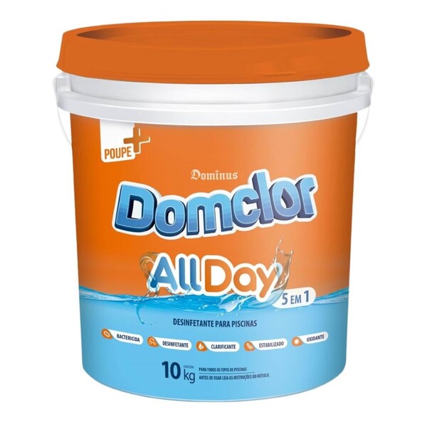 Balde De Cloro Para Piscina 5 Em 1 Allday 10kg - Domclor | Leroy Merlin