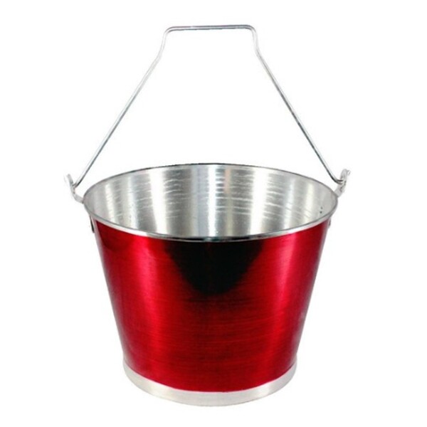 Balde Gelo Cerveja C/ Alça Alumínio Profissional Vermelho 9l - Vermelho ...