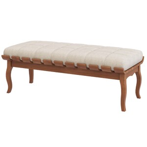 Banco Recamier Decorativo 2 Lugares 120cm Italy M19 Bege/imbuia | Leroy ...