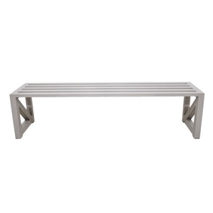 Banco Ripado Área Externa Tubo Alumínio Bege 160x40x40cm | Leroy Merlin