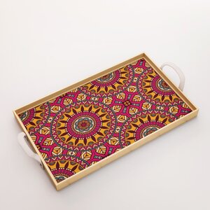Bandeja Decorativa Grande Mandala Colorida - 45x30cm Clara | Leroy Merlin