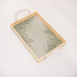 Bandeja Decorativa Pequena Flor E Ramo - 32x22cm Clara | Leroy Merlin