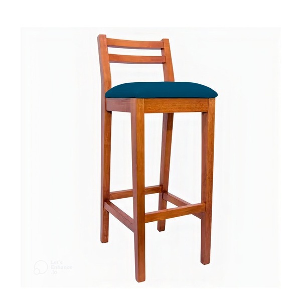 Banqueta Alta De Madeira Em Veludo Azul Myst | Leroy Merlin