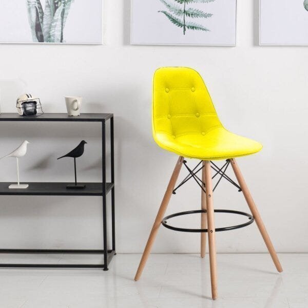 Banqueta Eames Botonãª Pp Dsw-m Empório Amarelo | Leroy Merlin