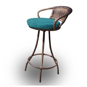 Banqueta Giratória Em Fibra Sintética - Tecido Duna Turquesa | Leroy Merlin