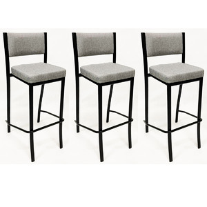 Banqueta Empilhável Para Bar Altura 65cm Cor Preta Assento E Encosto ...