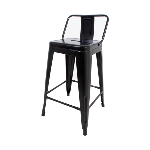 Banqueta Tolix Média Com Encosto Preta | Leroy Merlin