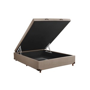Base Box Casal Baú Hr Moveleira 40cmx138cmx188cm Gold Linho Marrom ...