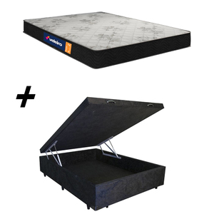 Base Cama Box Baú Bipartido Casal Suede Cinza 43x138x188 | Leroy Merlin