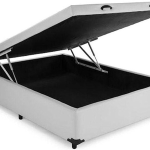Base Cama Box Com Bau Casal Couro Sintético Branco 43x138x188 | Leroy ...