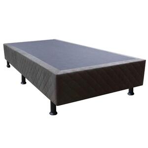 Base Cama Box Solteiro Suede Marrom | Leroy Merlin