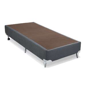 Cama Box Simples Castor Solteiro Poli Preto 96x203x27cm | Leroy Merlin