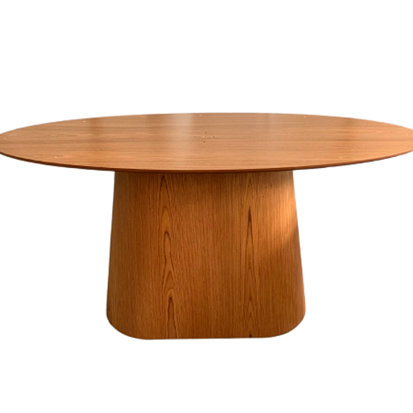 Base Para Mesa De Jantar Cone Oval Laminada Em Madeira Freijó Para ...