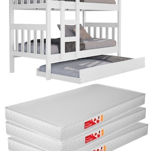 Beliche Tripla Capri Mdf Com Cama Auxiliar Estrado Madeira Com Colchão ...