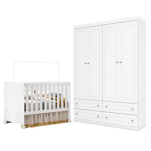 Berço Americano Katatau Branco Acetinado - Reller e Guarda Roupa ...