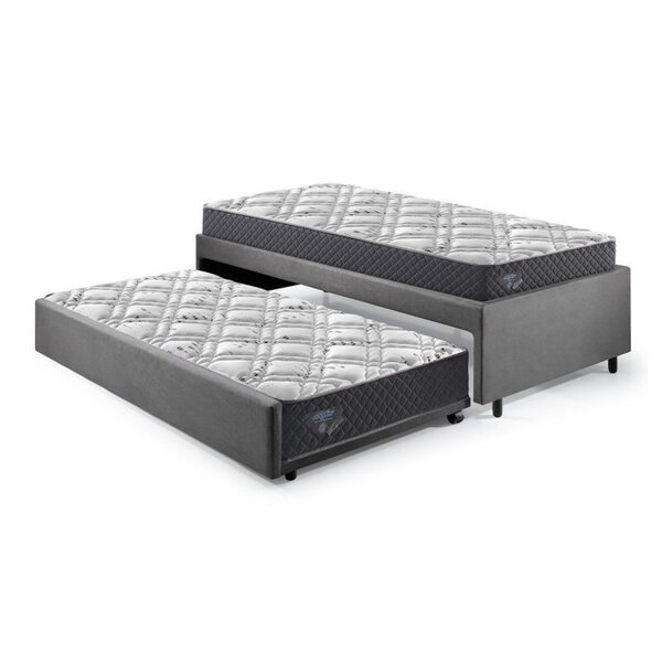 Bicama Box Solteiro 88x188 Suede Com Dois Colchões Adapto Molas ...